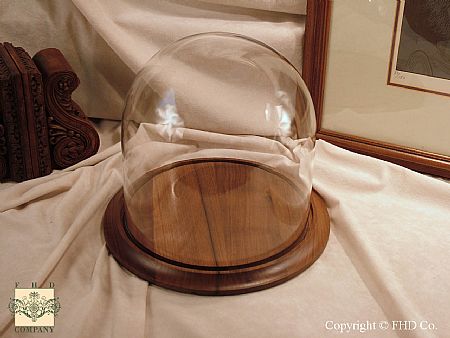 Large 9-3/4" x 10"H Glass Dome Display Case with Wooden Base, Glass ...