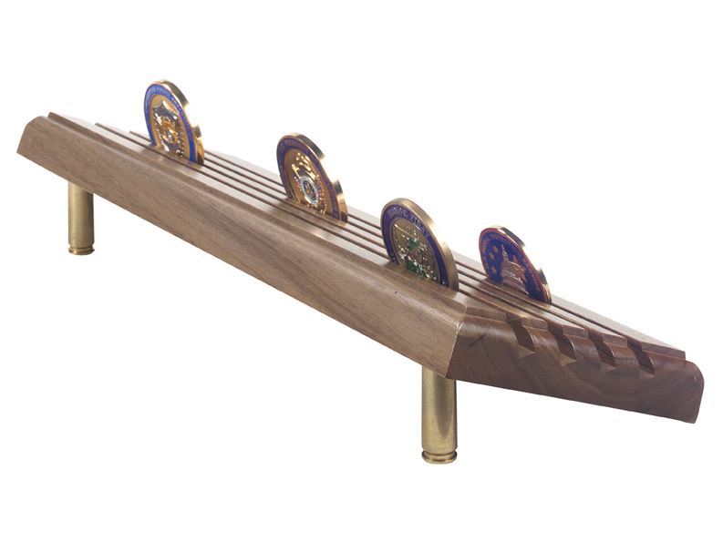 Challenge Coin Rack - Shell Casing 4-Row Coin Display, Challenge Coin ...