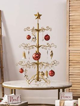 Ornament Tree - Gold Scroll - 3 foot, Ornament Display Trees