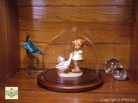 Medium 8" x 6-1/2"H Glass Dome Display Case with Wooden Base, Glass ...