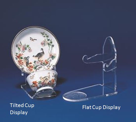 Cup and Saucer Stands - Acrylic Elevated Saucer with Tilt Cup Display ...