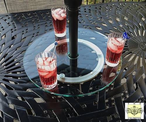 Glass Lazy Susan With Umbrella Hole - Glass Designs